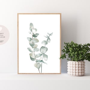 Watercolor Eucalyptus Greenery Printable Wall Art for Baby Nursery or ...