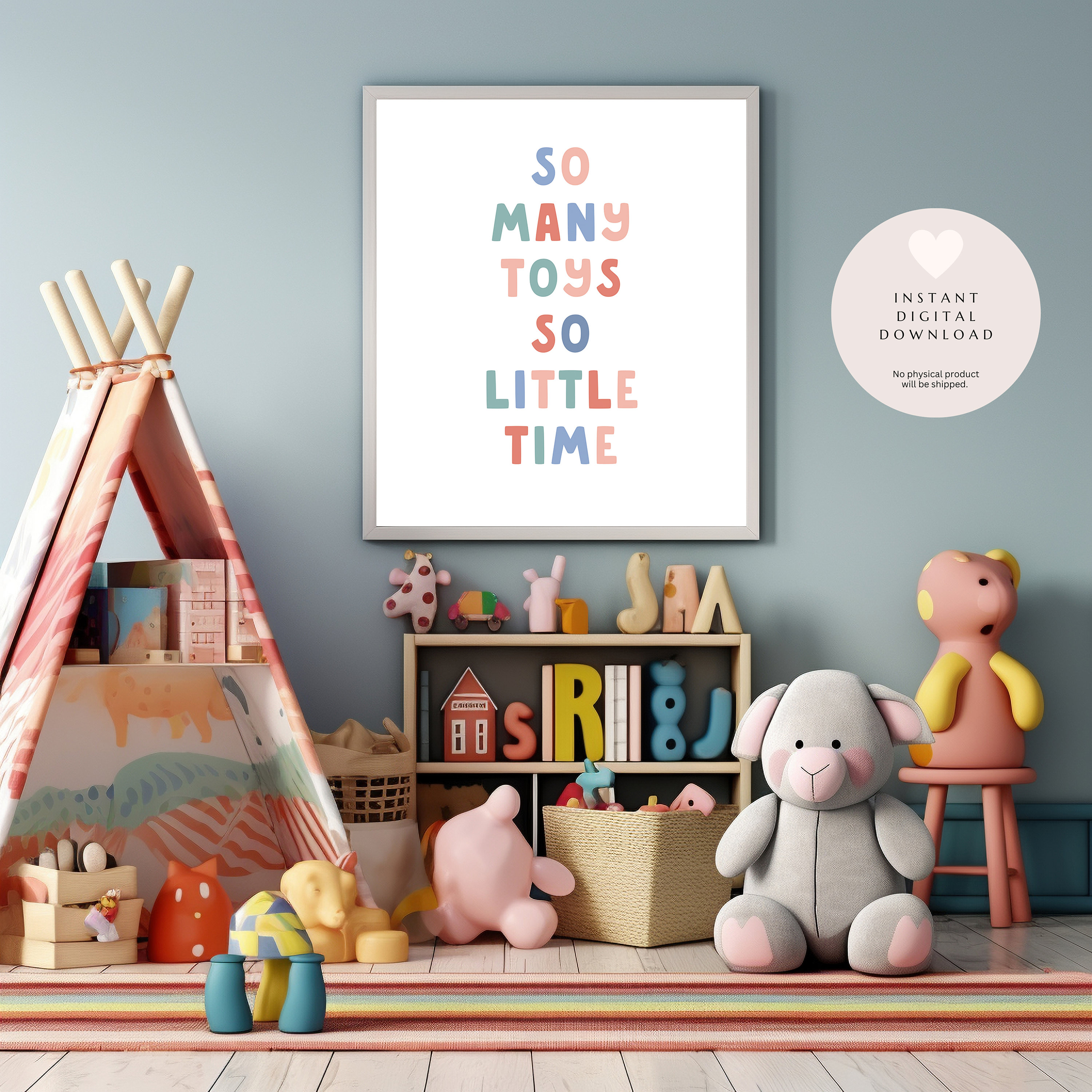 Muted Colorful Playroom Wall Art Quotes - Set of 2 Printable Files ...