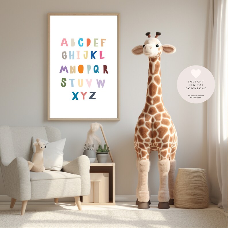 Colorful Abcs Printable Wall Art for Playroom | Homeschool Decor ...