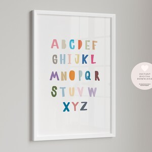 Colorful Abcs Printable Wall Art for Playroom | Homeschool Decor ...