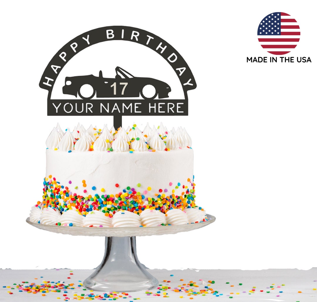 Birthday Cake Topper| Miata Cake Topper | Personalized Cake Topper ...