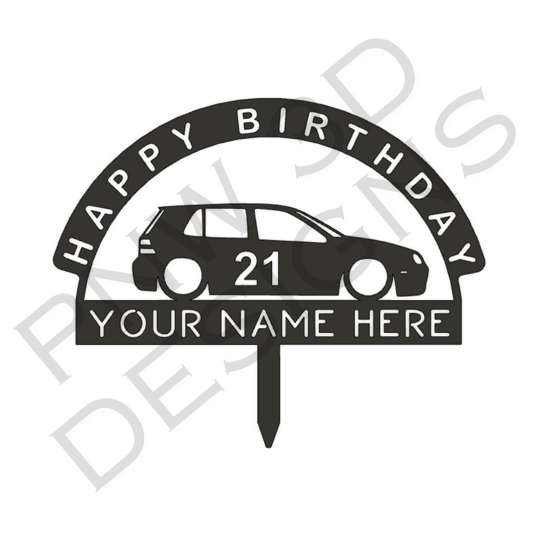 Golf GTI R32 Cake Topper Custom Cake Topper car Birthday Cake Topper - Etsy