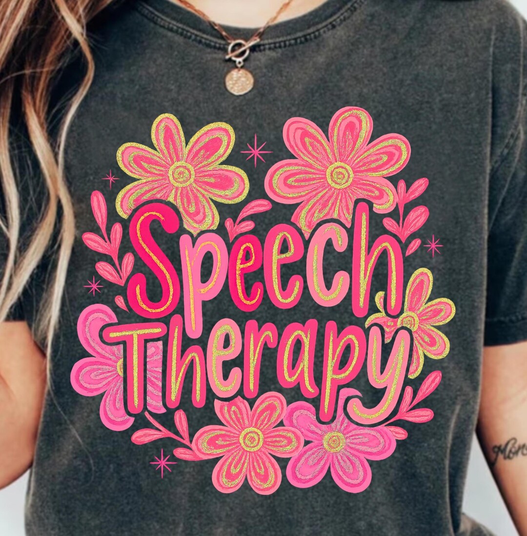 Speech Therapy PNG Clipart | Cute Floral SLP Design for Speech Language ...