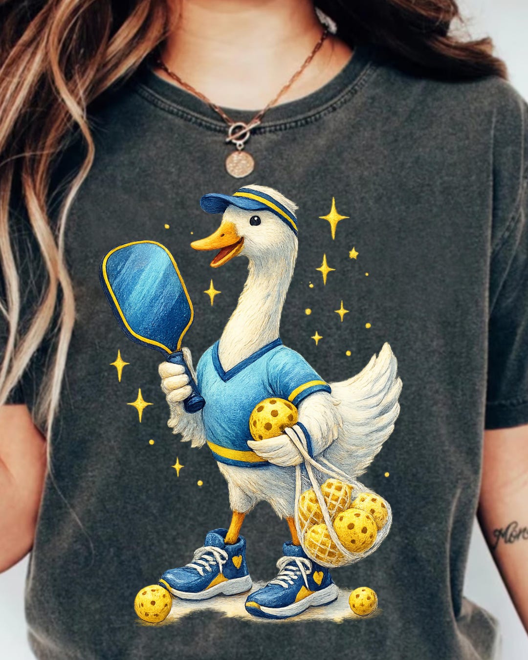 Pickleball Duck PNG Funny Sports Animal Clipart Pickleball T-shirt ...