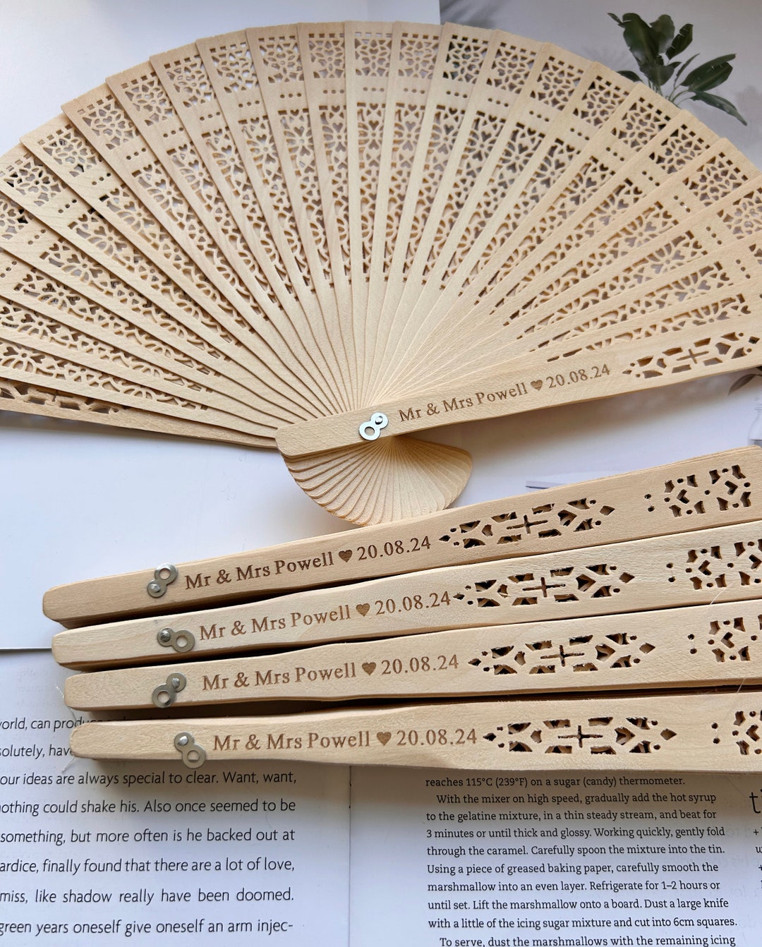 Wedding Fans Personalised Sandalwood Wedding Fans, Custom Wooden ...