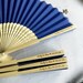 Royal Blue Fans Personalised Silk Fans With Silk Bag, Folding Hand Fan ...