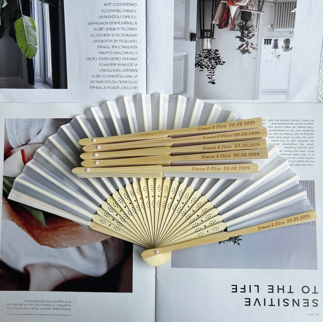 Personalized Silk Wedding Fan With Bag Bridal Favor,wedding Fans ...