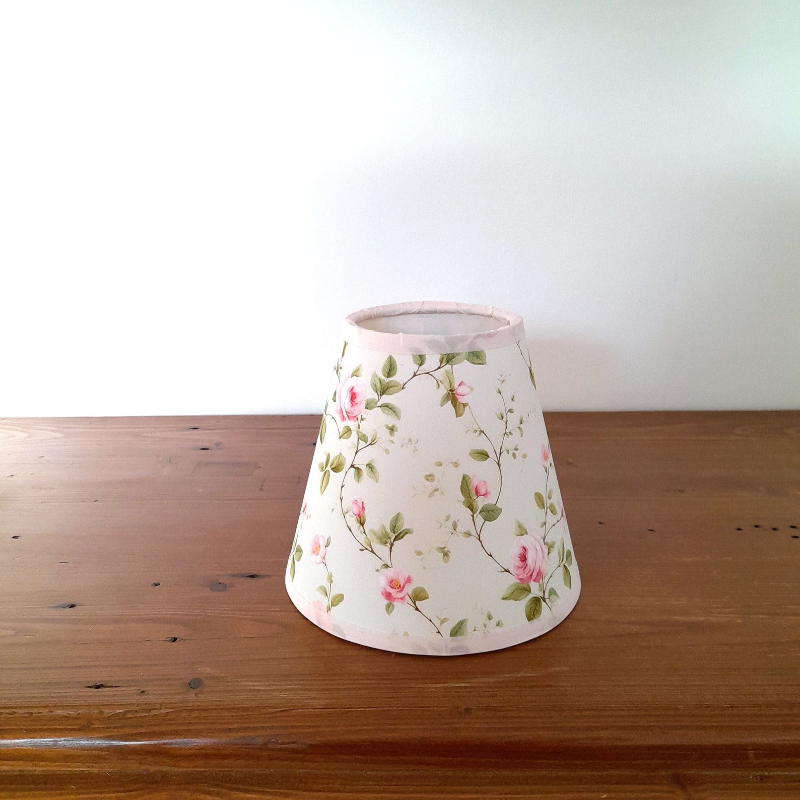 Clip on Lampshade Pastel Green Shabby Chic Floral, Handmade Candle Clip ...