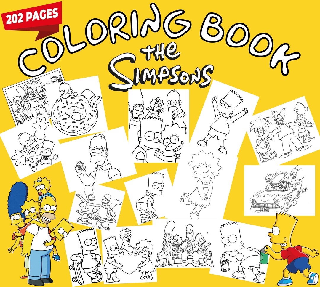 The Simpsons World 202-page Jumbo Digital Coloring Book Kids & Adult ...
