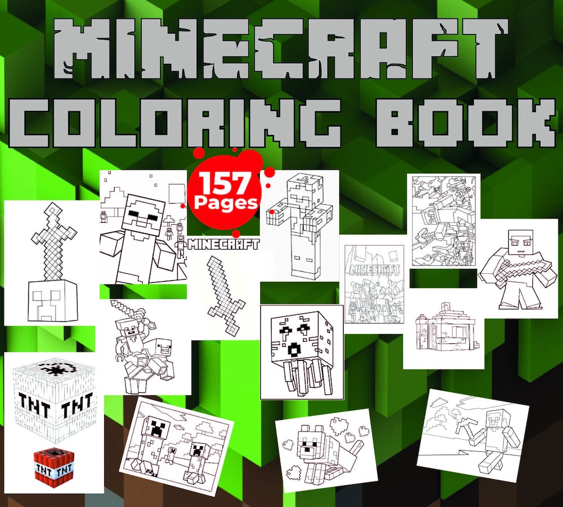 Unique Minecraft Digital Jumbo Coloring Book: 157 Pages With Bonus ...