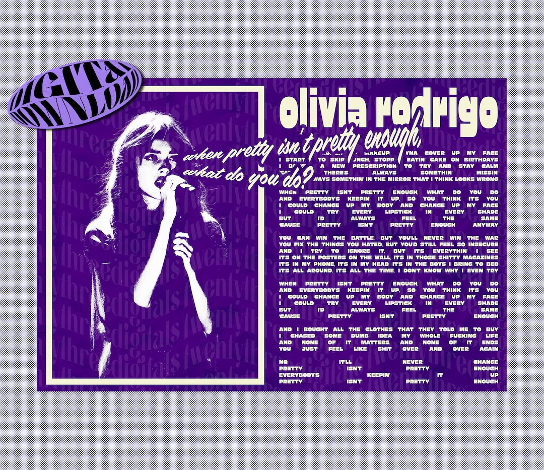 Olivia Rodrigo Pretty Isn't Pretty Lyrics Poster DIGITAL - Etsy Olivia Rodrigo Pretty Isn't Pretty Lyrics Poster DIGITAL - Etsy