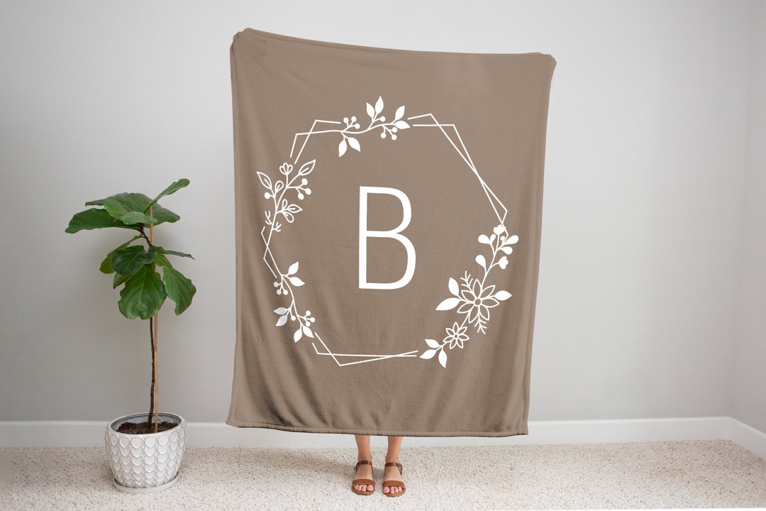 Custom Initial Blanket Gift for Her Personalized Gift for Him ...