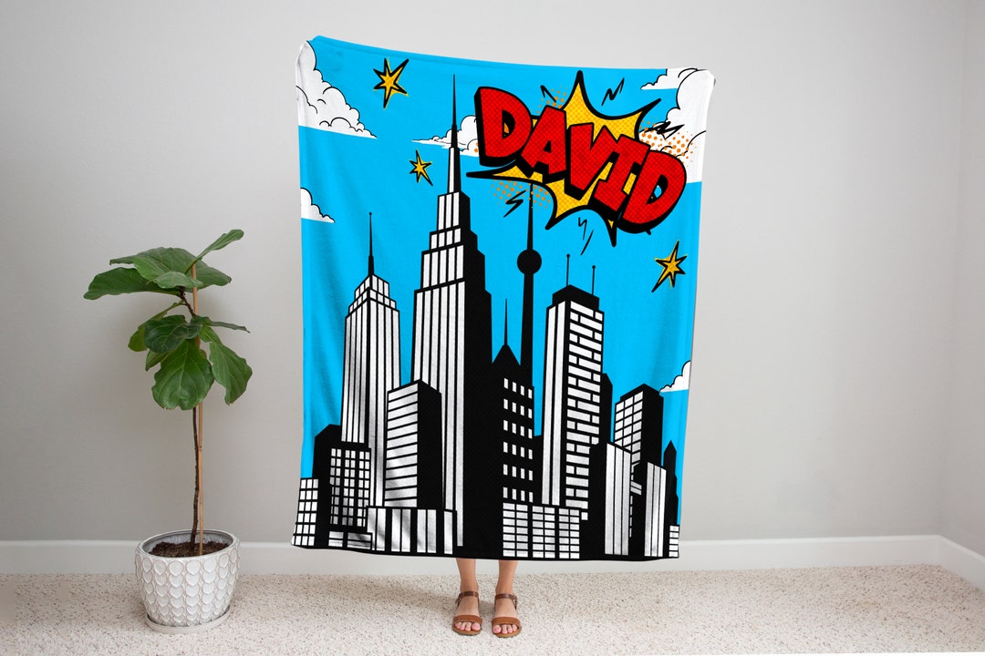 Boys Super Hero Blanket Custom Comic Book Lovers Velveteen Blanket ...