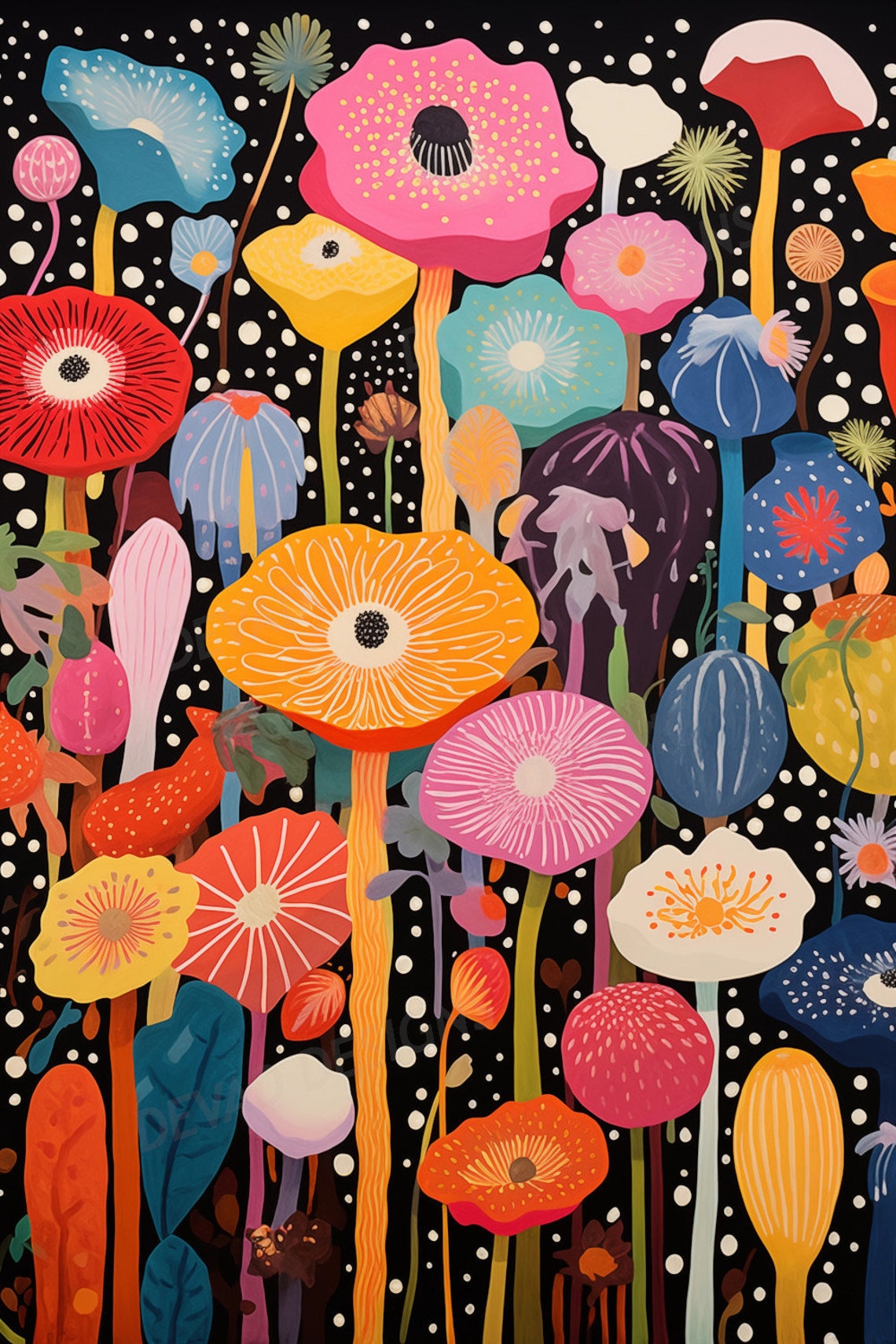 Yayoi Kusama Inspired Japanese Gallery Wall Art Japanese - Etsy