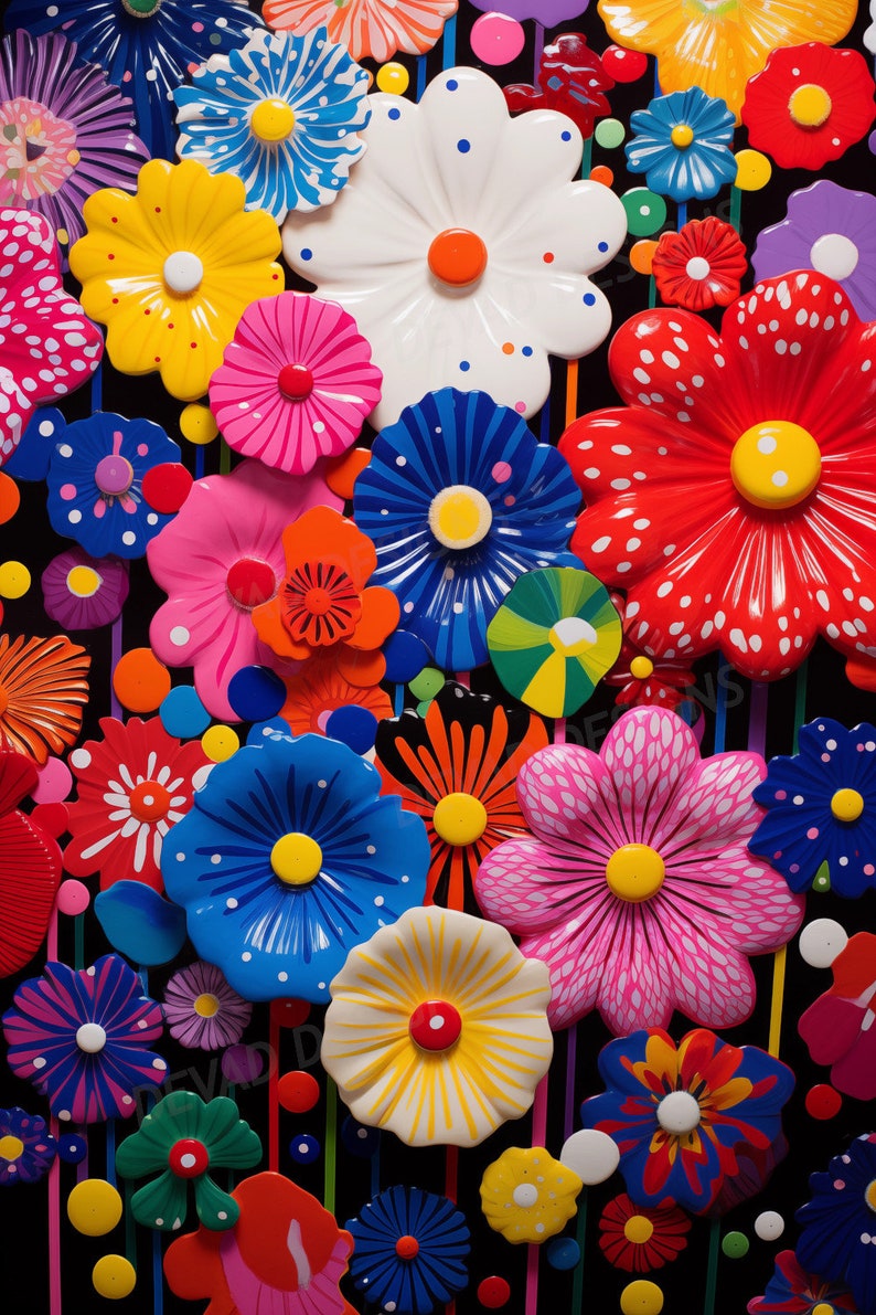 Yayoi Kusama Inspired Japanese Gallery Wall Art Japanese - Etsy