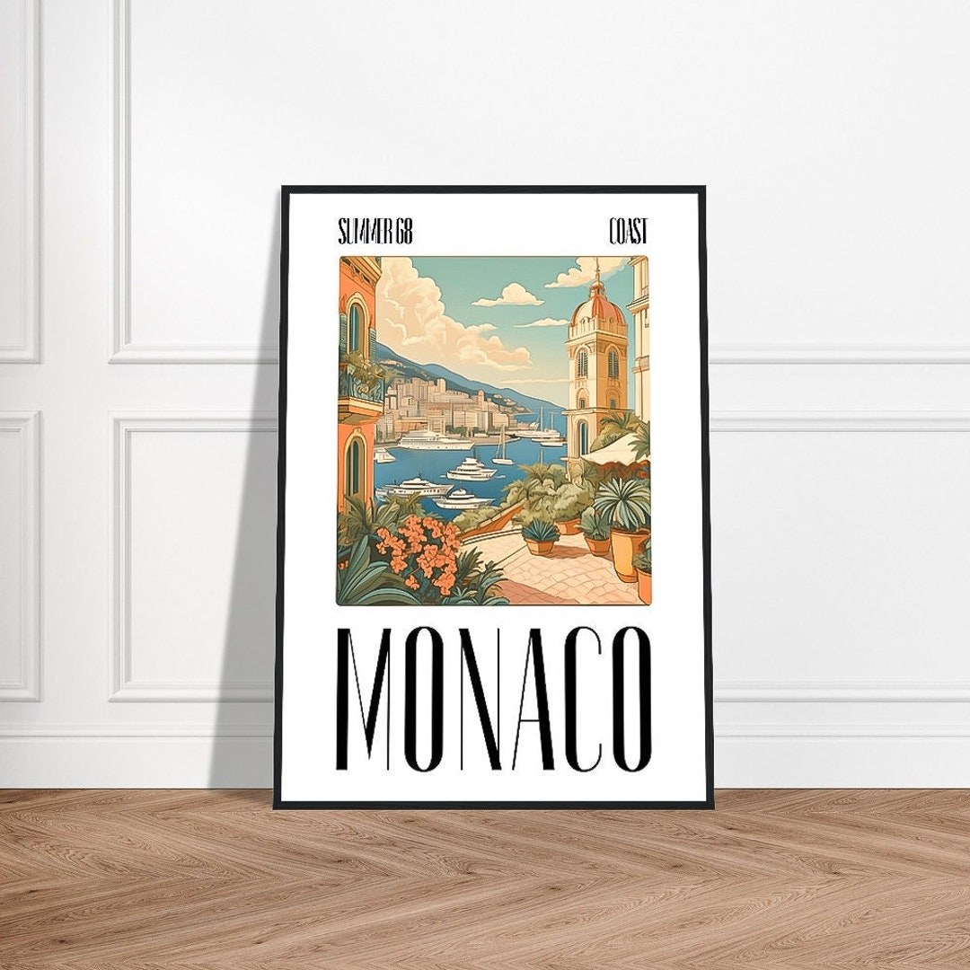 Vintage Monaco Premium Matte Paper Wooden Framed Poster Bedroom Poster ...