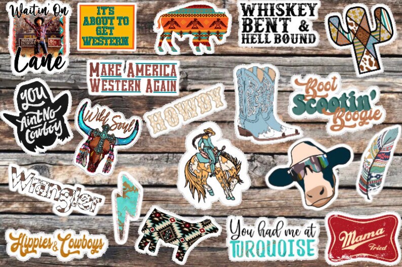 Western Sticker Pack 10 or 20 Count Free Shipping - Etsy