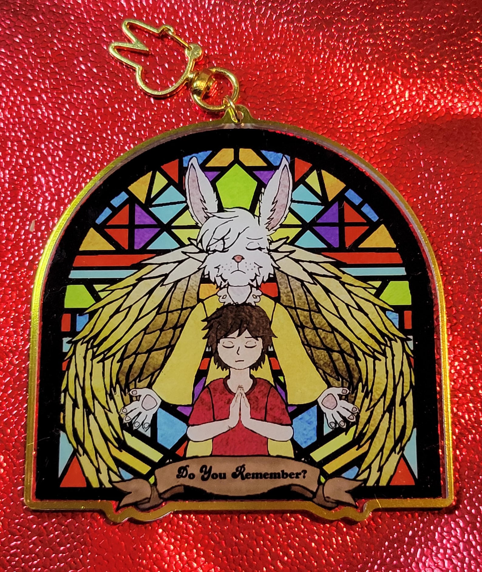 Angel Hare Gabby & Jonah Whitman Keychain Acrylic Charm Gold Edged 4 ...