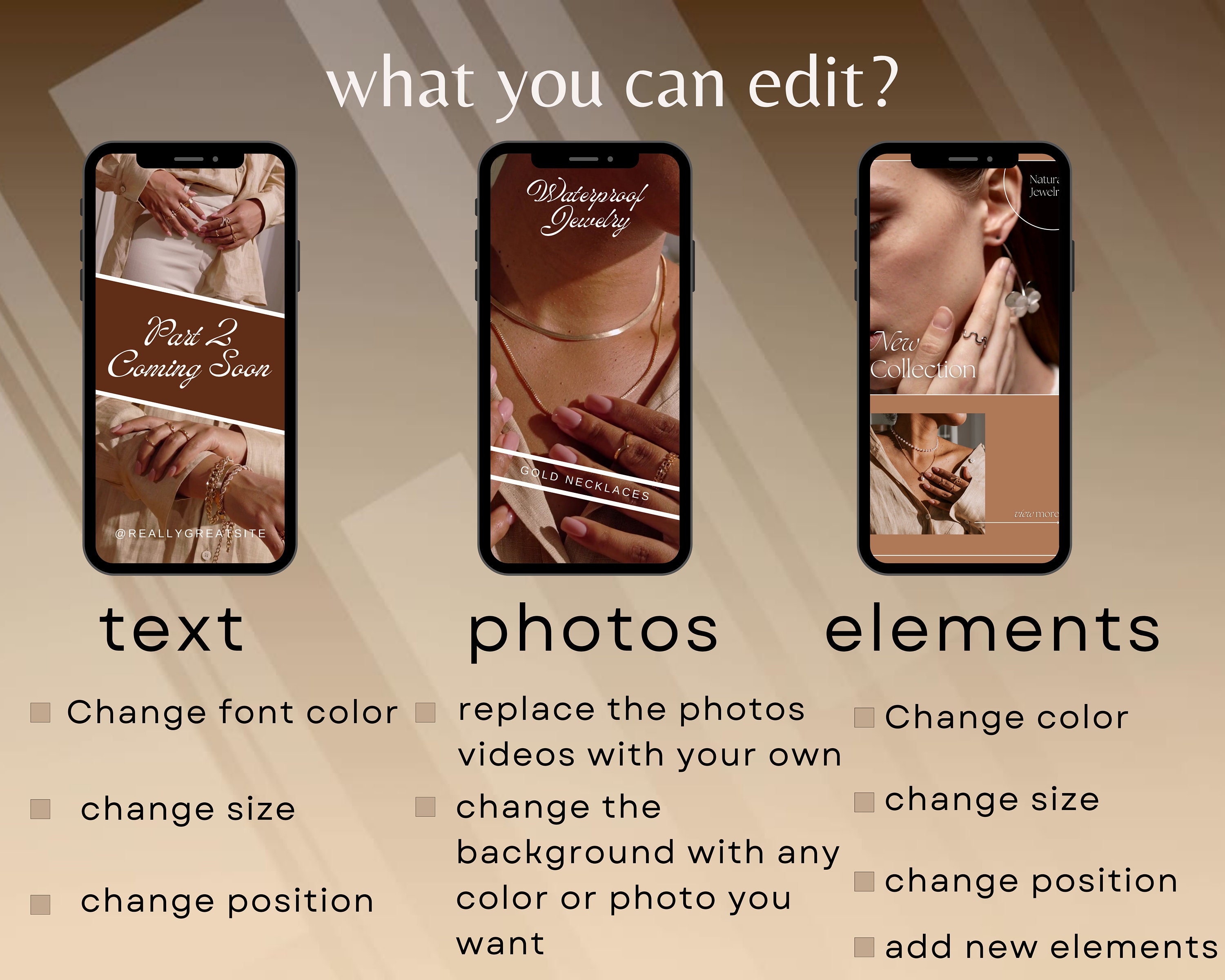 Jewelry Reels Template Bundle - Instant Downloads, Canva Template, and ...