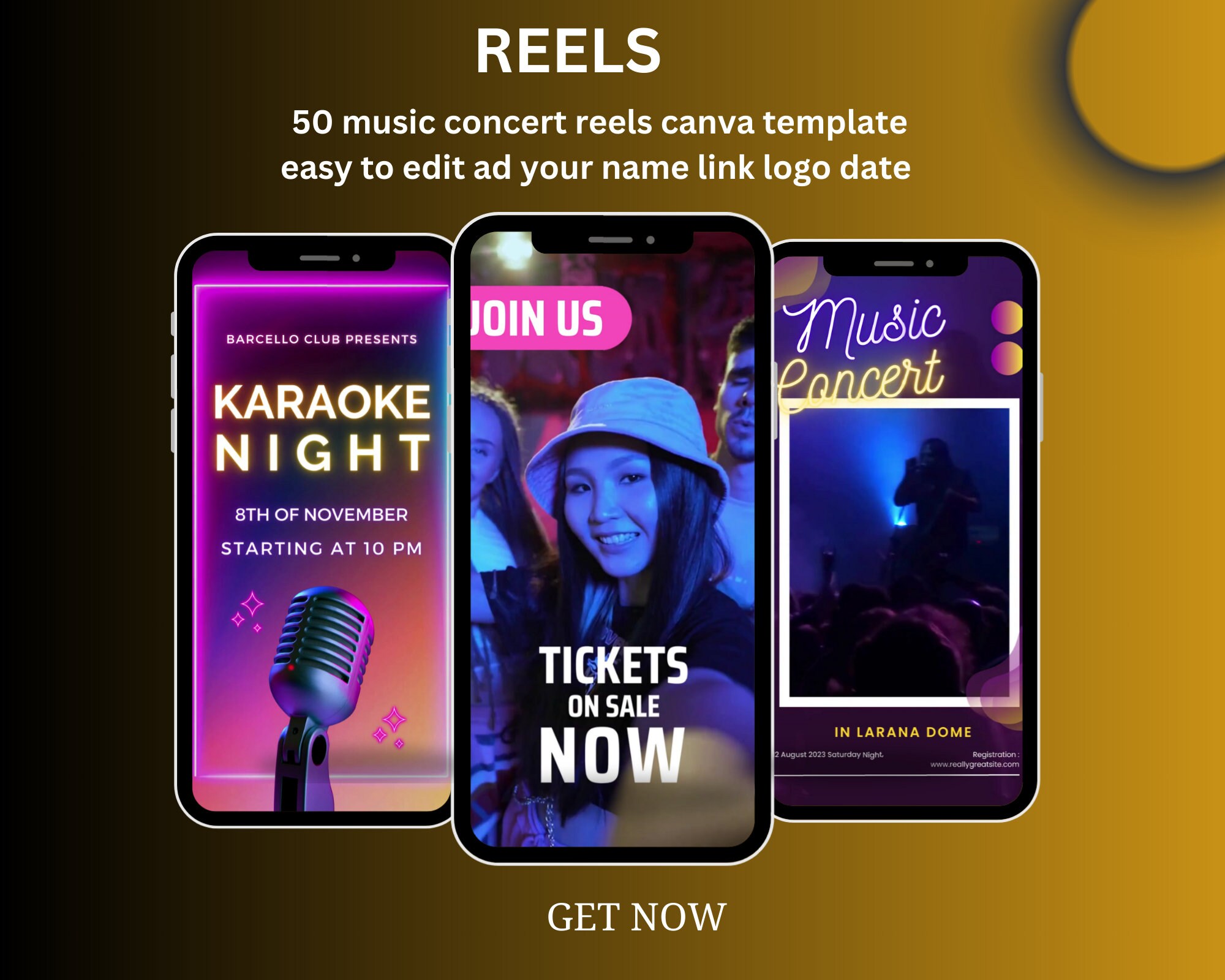 50 Canva Concert Template Easy to Edit Ad Your Name Link Logo - Etsy