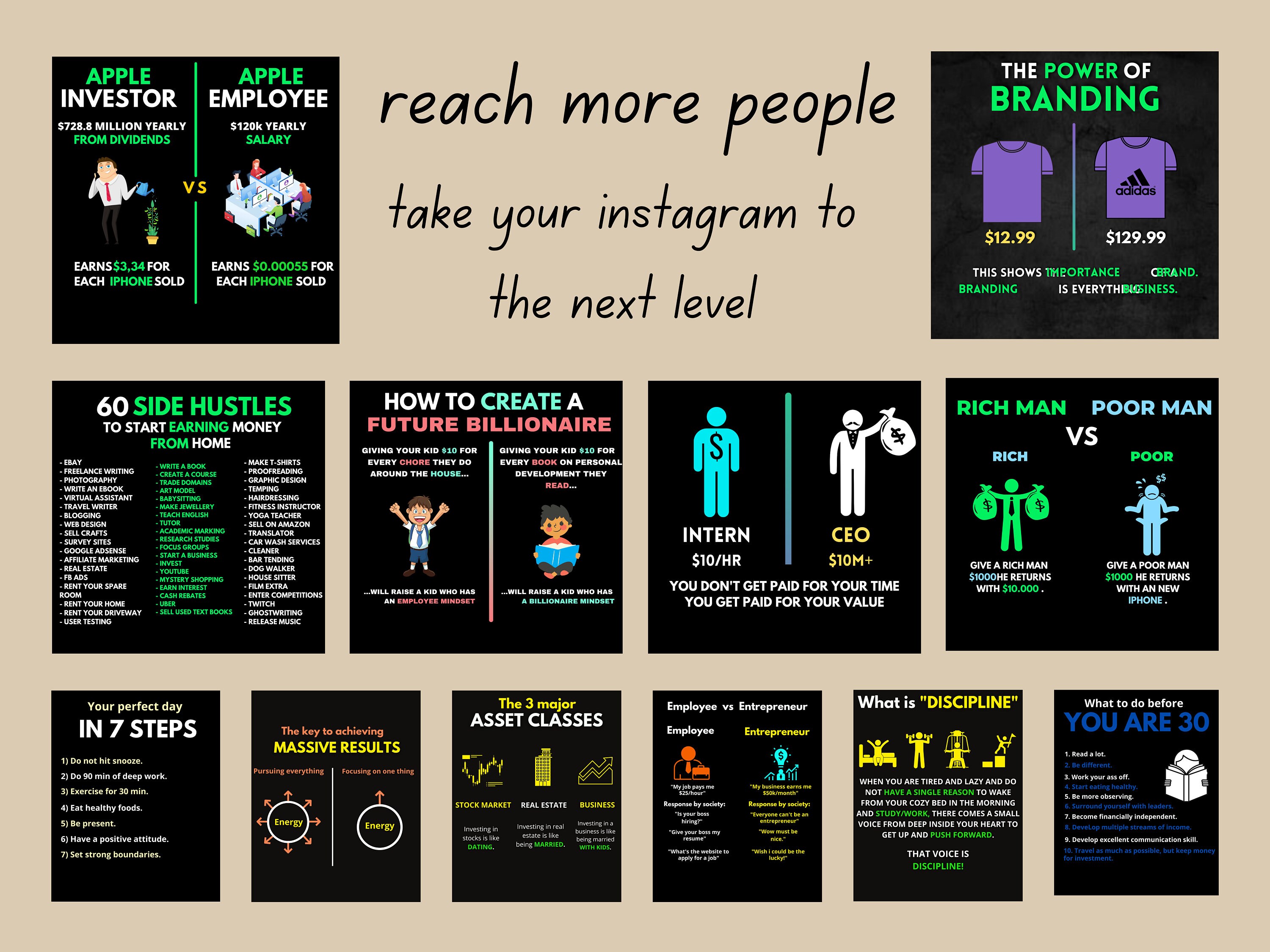 1100 Motivation Instagram Post Templates Engagement Story Templates ...