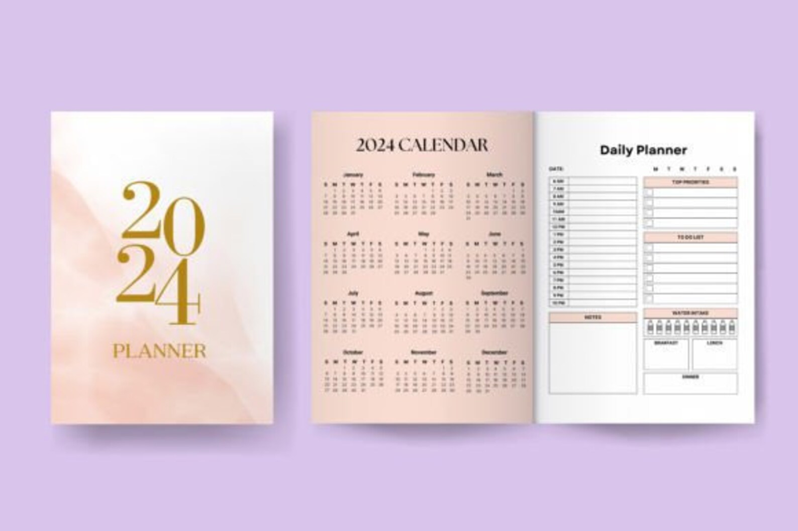 Editable 365 Days 2024 Planner Canva KDP Planner, Goodnotes Planner ...