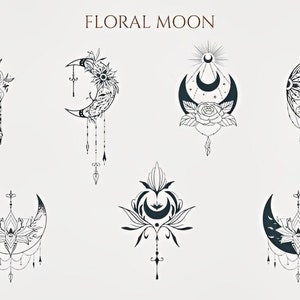 Hand Drawn Mystical Moon Collection Graphic Home Graphics Printable ...