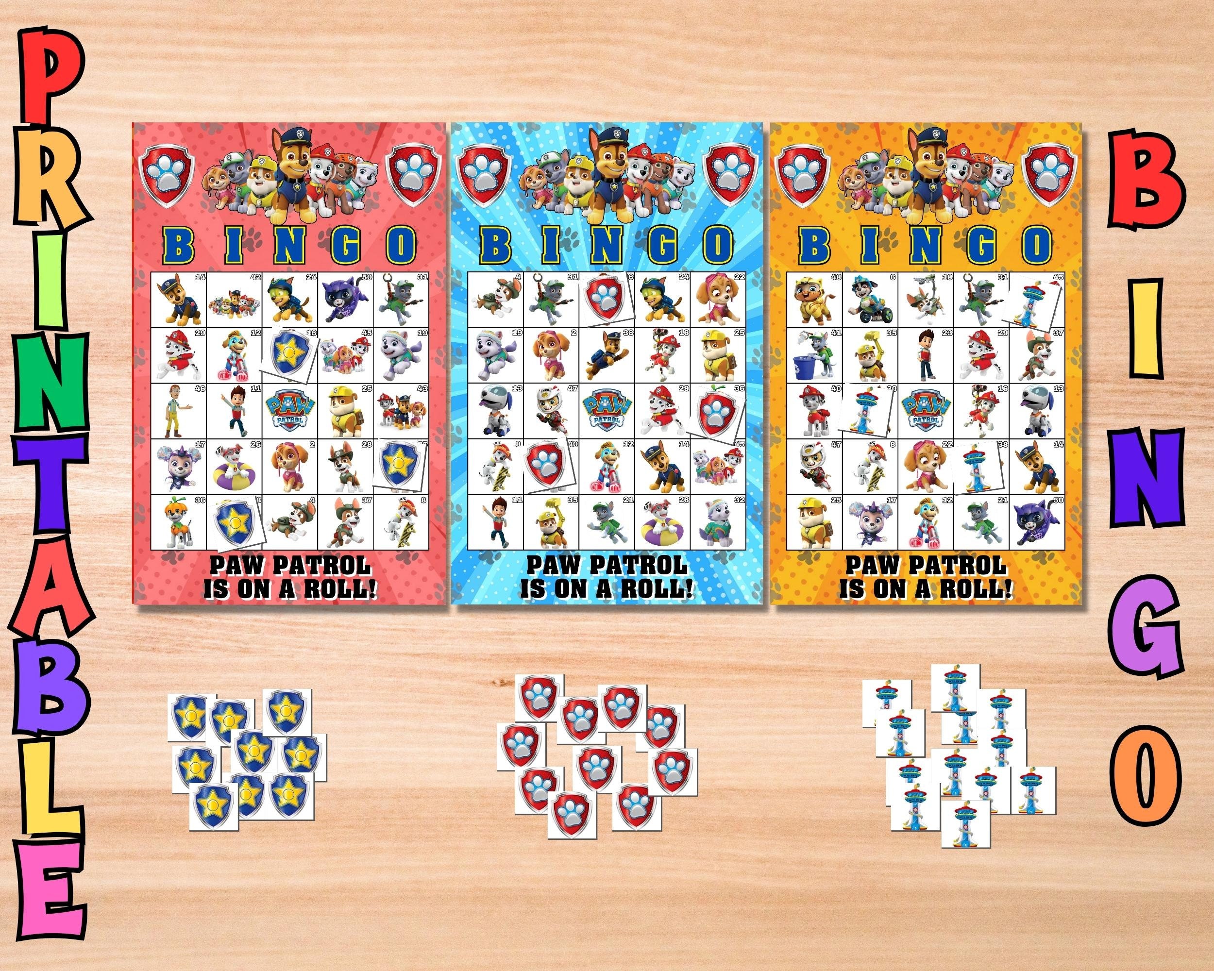 Printable Paw Patrol Bingo Game for Kids Party Birthday - Etsy