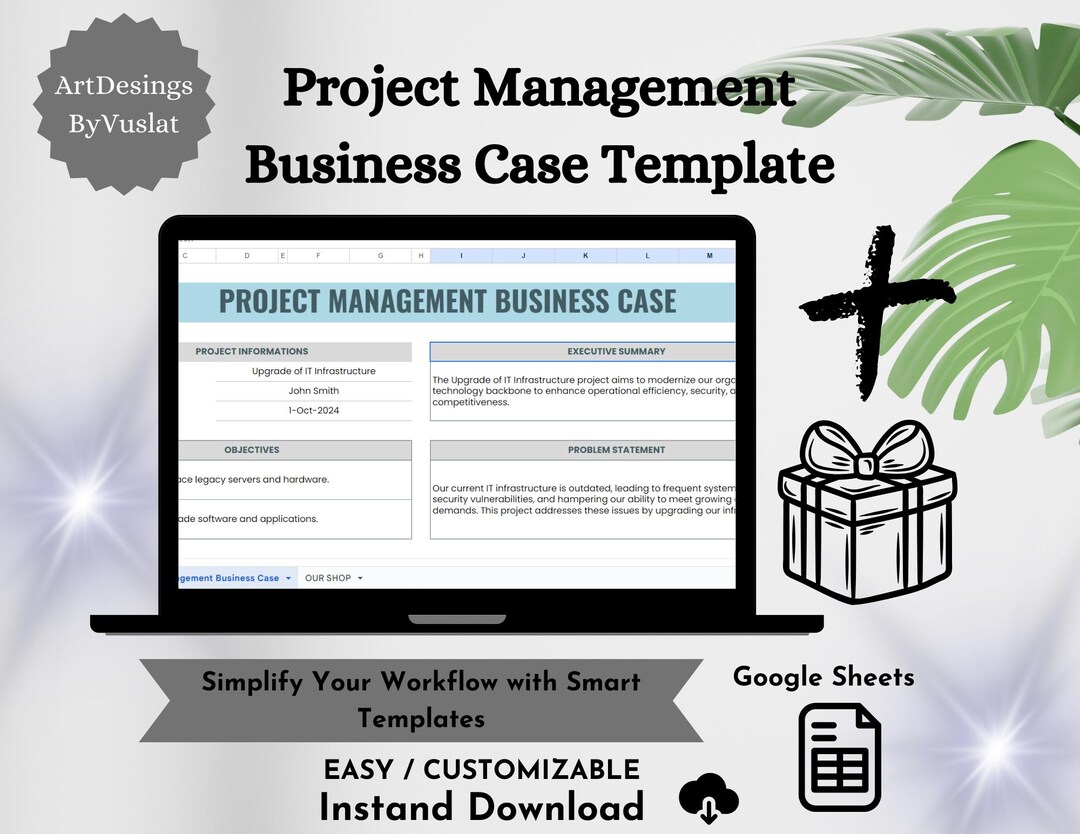 Project Management Business Case Template Editable, Google Sheets ...