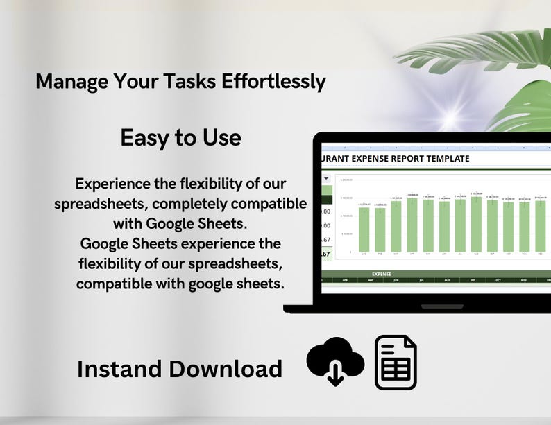 Restaurant Expense Report Template, Google Sheets, Digital Download, Track Operating Costs, Food ...