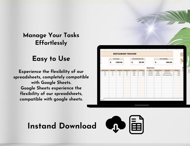 Restaurant Tracker Template Google Sheets, Digital Download, Track ...