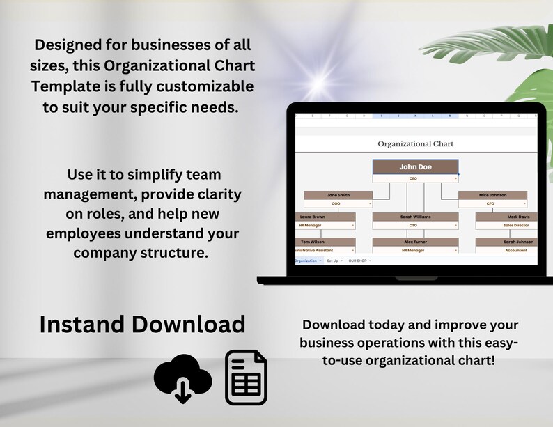 Organizational Chart Template Google Sheets, Digital Download ...