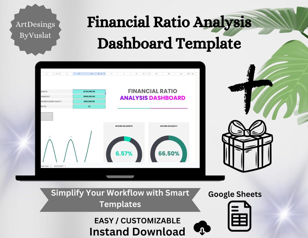 Financial Ratio Analysis Dashboard Template Google Sheets, Digital ...