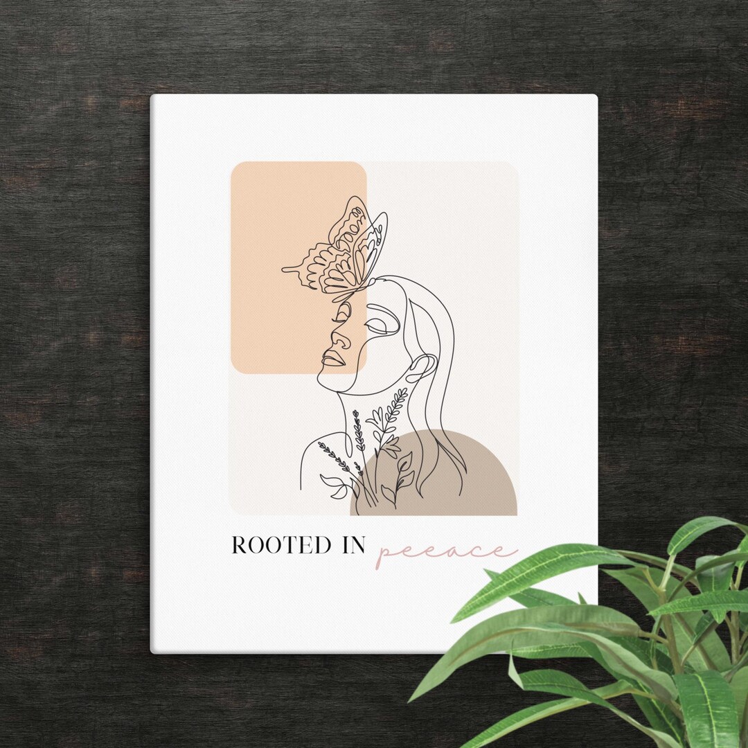 Rooted in Peace Motivational Wall Art Aesthetic Wall Art Minimalist ...