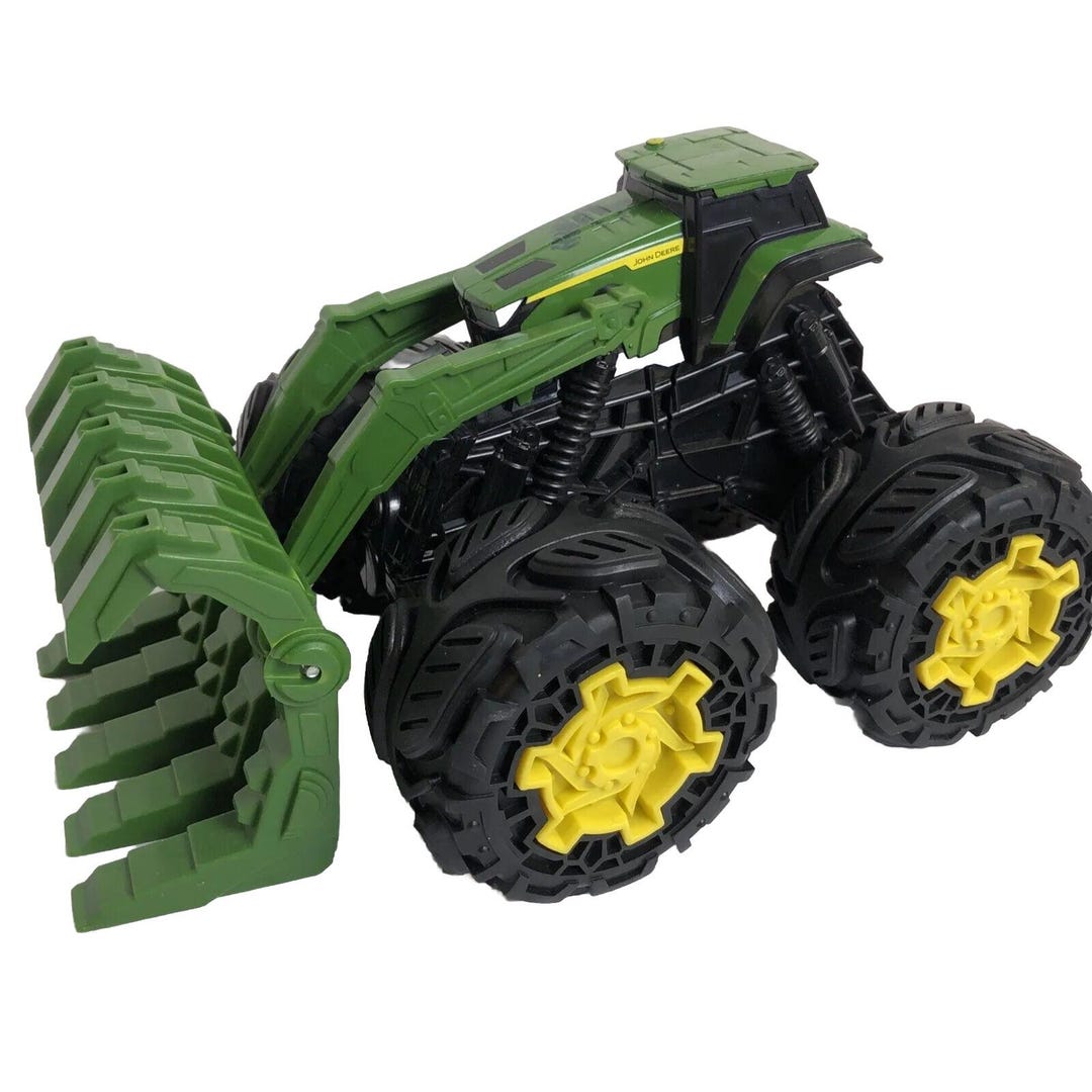 John Deere Monster Treads Rev up Tractor Vehicle Toy 10 Long X 5 1/2 ...