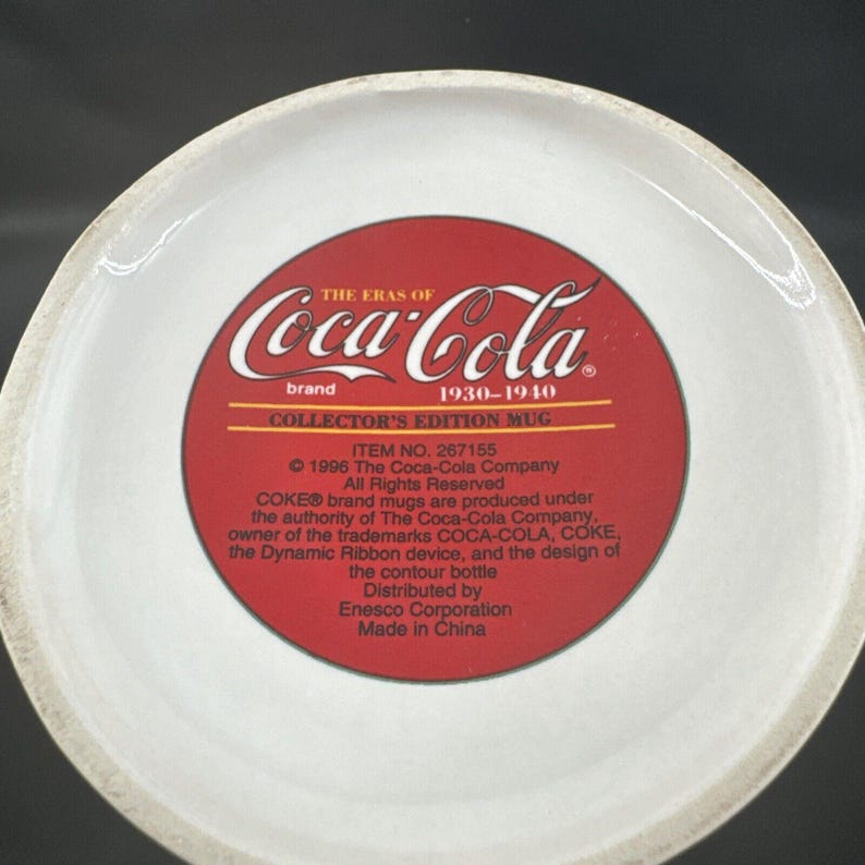 Coca Cola Coffee Mugs 1996 Eras of Coke 1930-1940 Collector W/bonus 2 ...