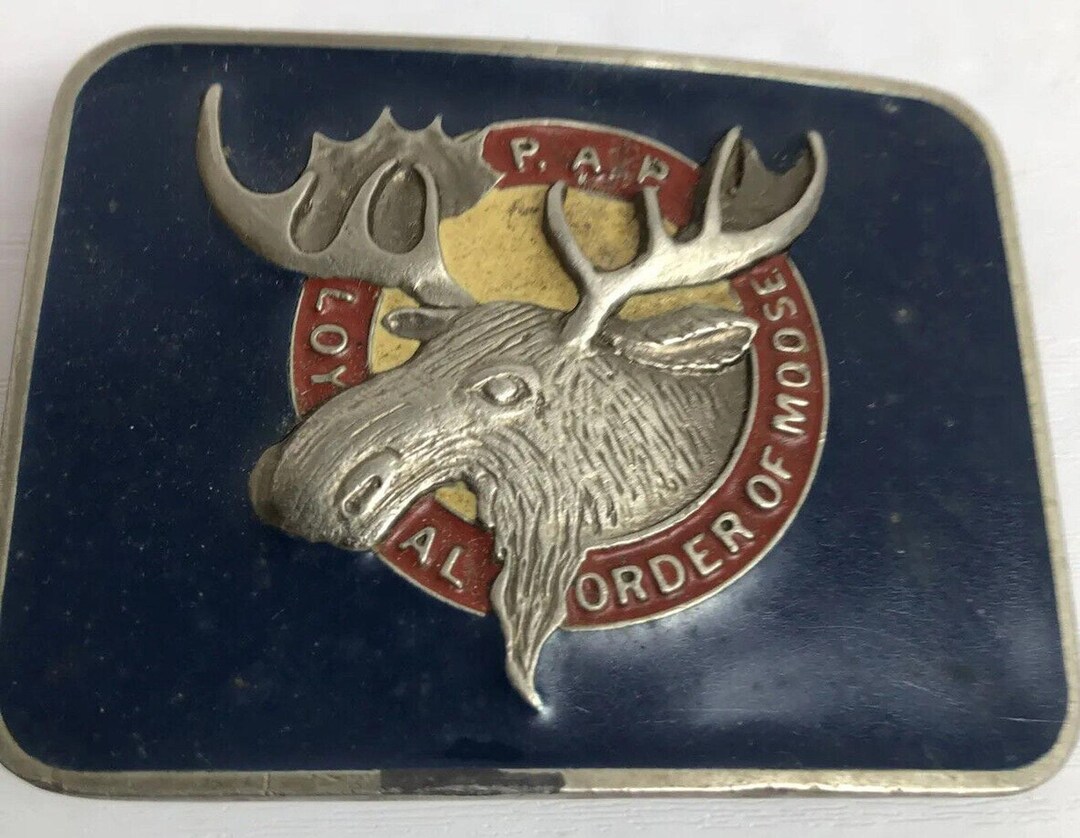 Loyal Order of Moose PAP Belt Buckle Cast Metal Epoxy Front 2013 Never ...