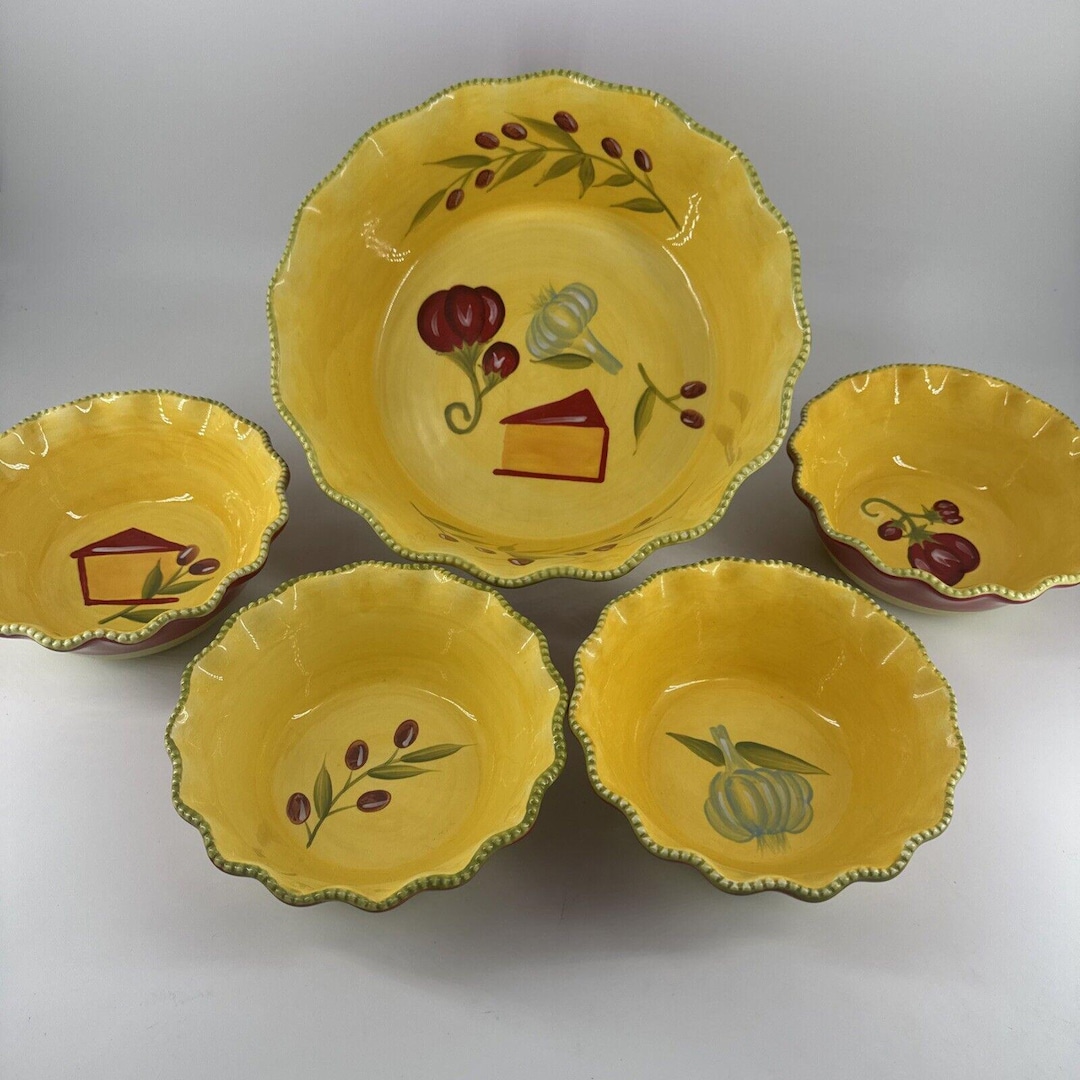 Bowl Set Temptations by Tara Cucina Salad Pasta 5-piece Ovenware ...