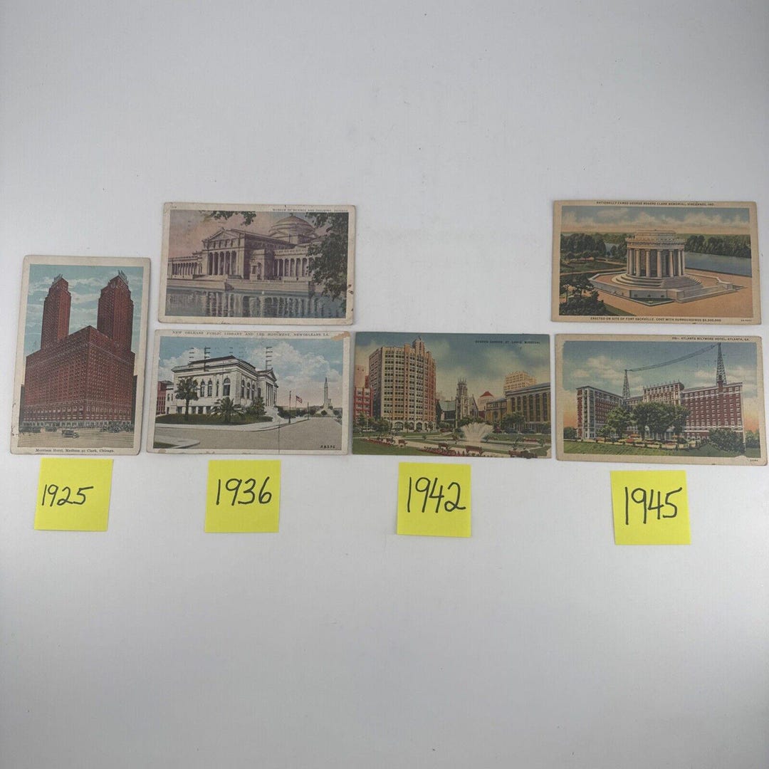 Lot of Vintage Postcards 1925-1945 Historic Buildings Landmarks Stamped ...