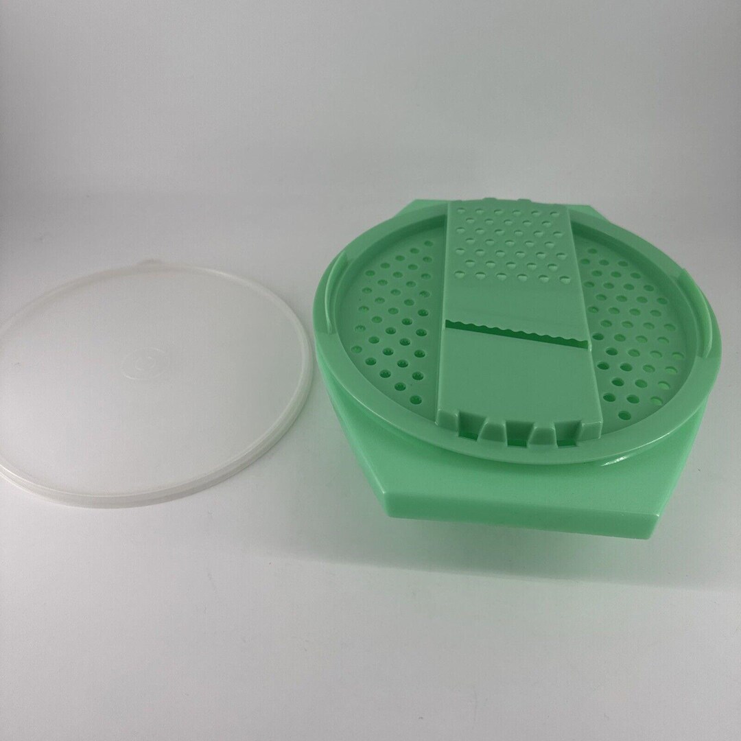 Tupperware Jadeite Green Cheese Vegetable Grater Shredder Slicer 3 ...