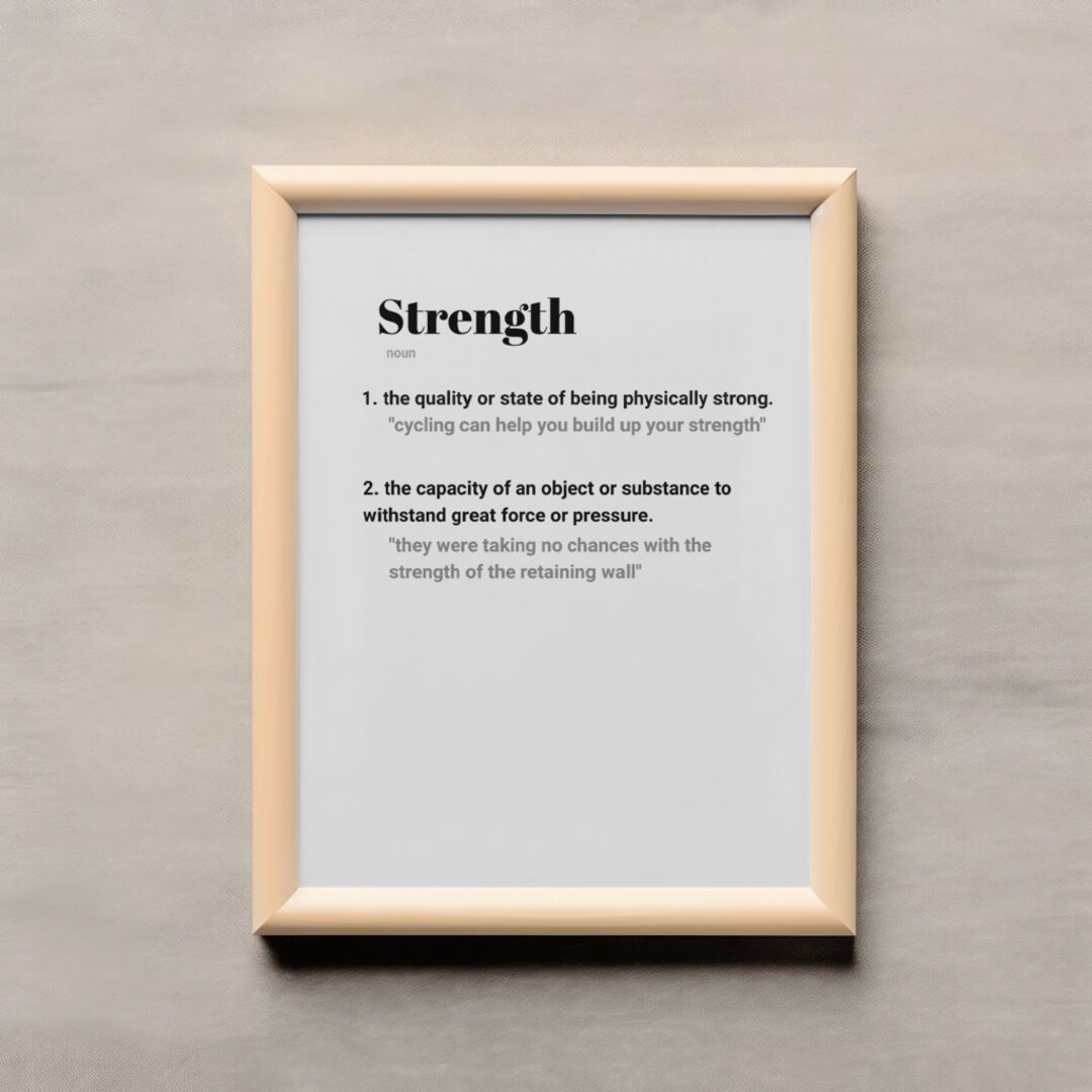 Strength Definition Poster Digital Download - Etsy
