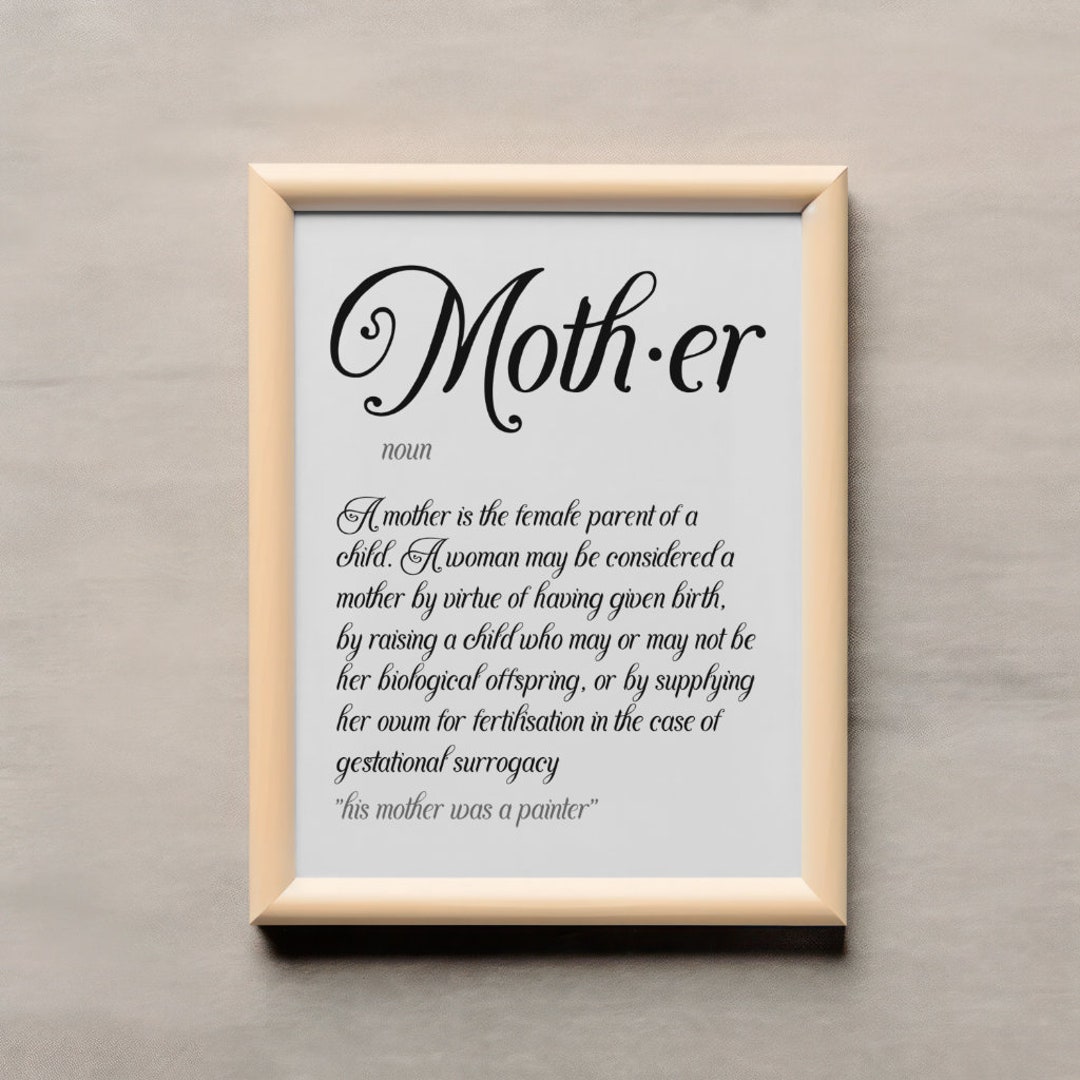 Mother Definition Poster Digital Download - Etsy