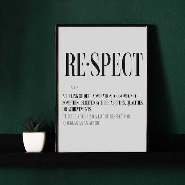 Respect Poster - Etsy