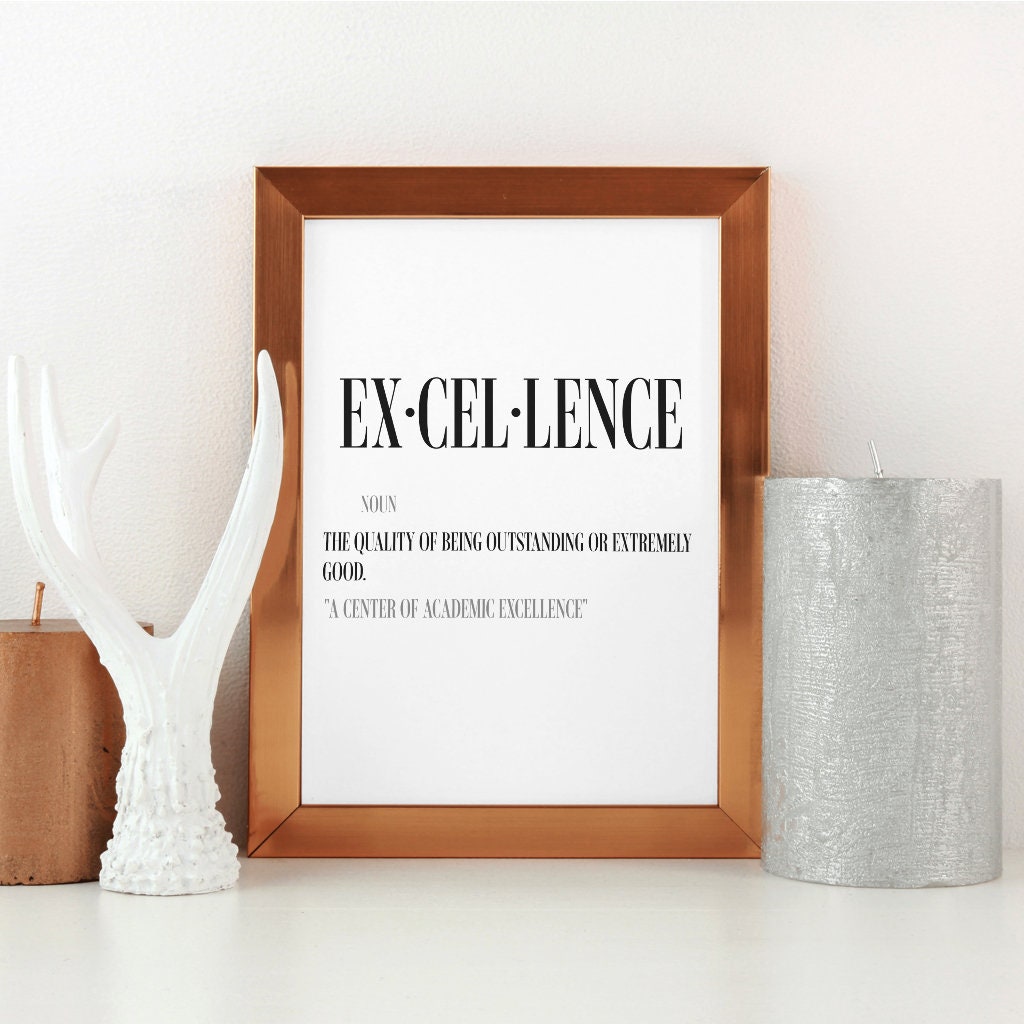 Excellence Definition Poster Digital Download - Etsy