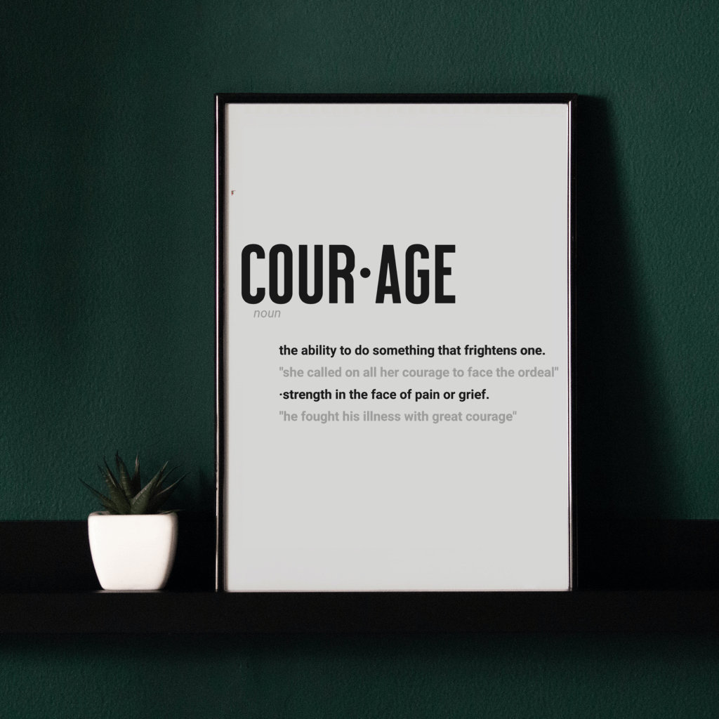 Courage Definition Poster Digital Download - Etsy