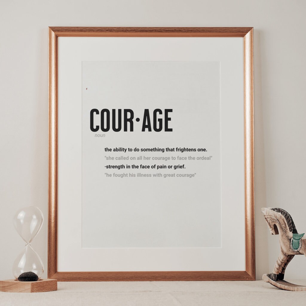 Courage Definition Poster Digital Download - Etsy