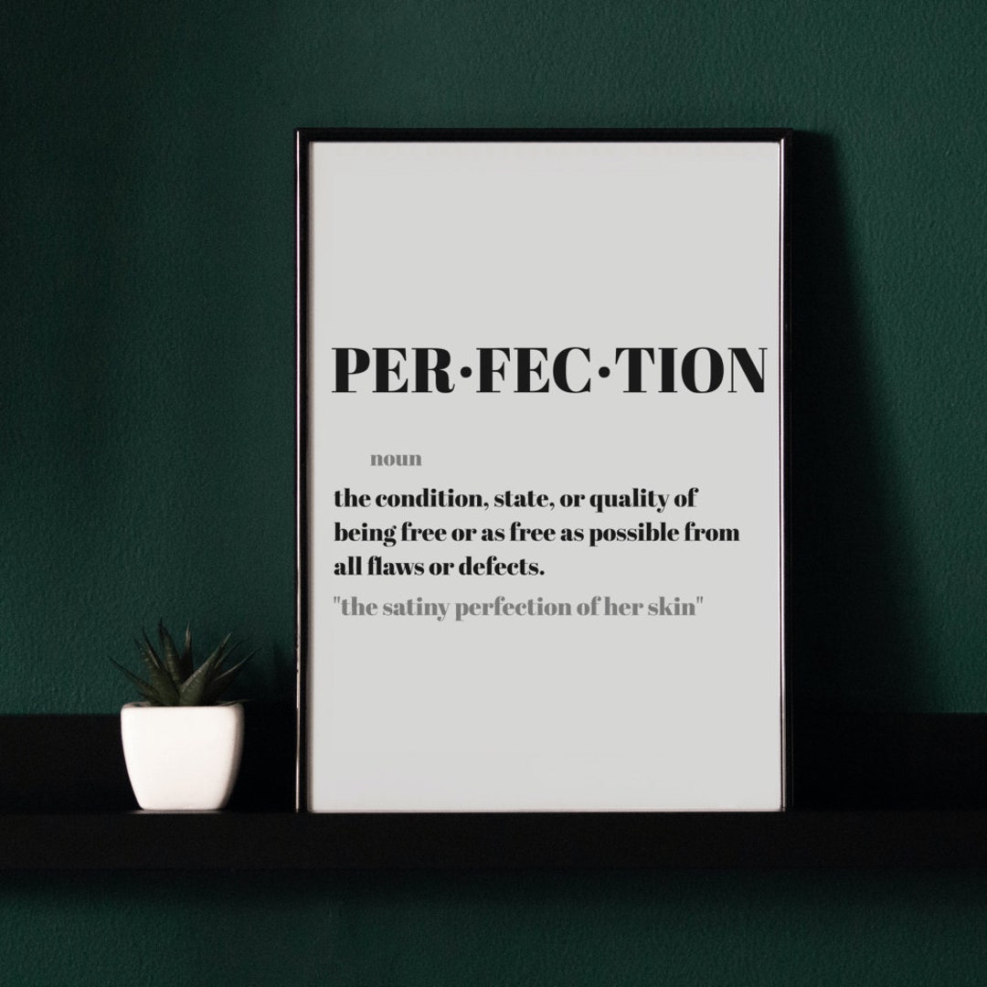 Perfection Definition Poster Digital Download - Etsy
