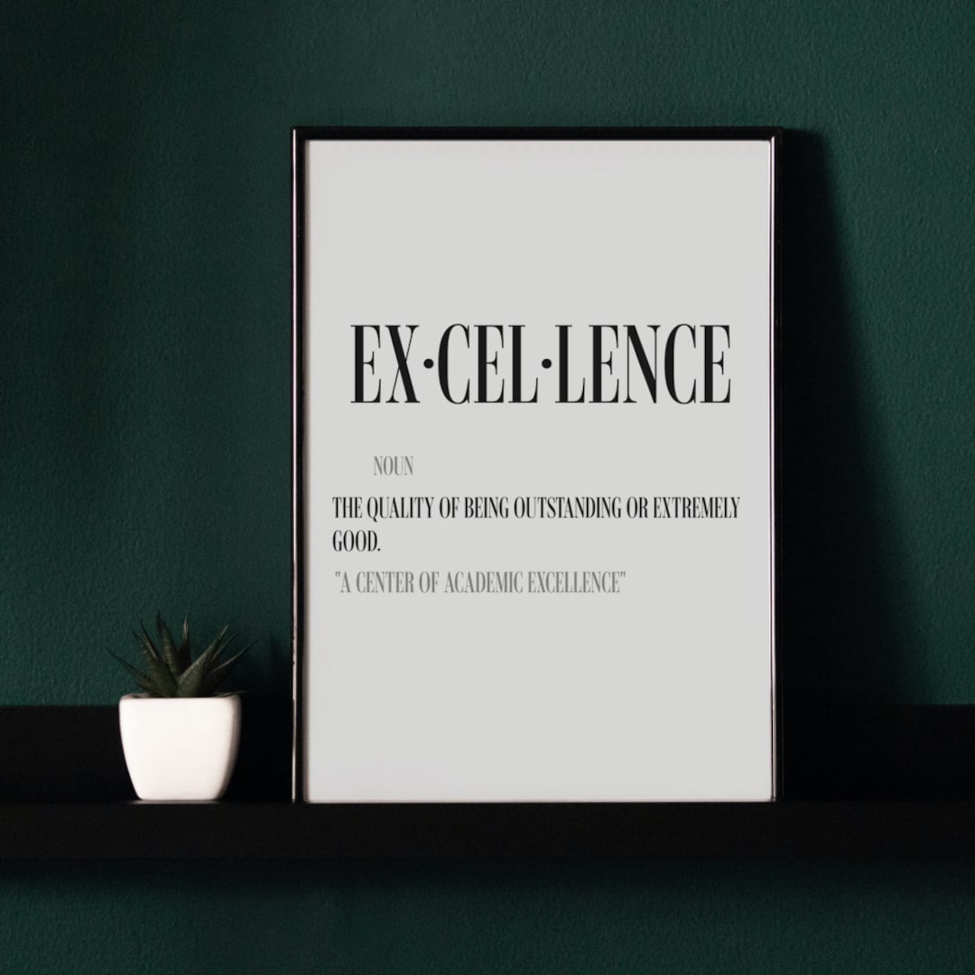 Excellence Definition Poster Digital Download - Etsy