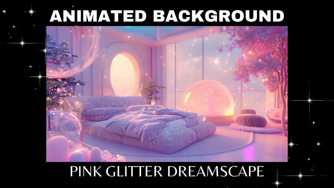 Vtuber Animated Background for Twitch, Fantasy Stream Overlay, Glitter ...