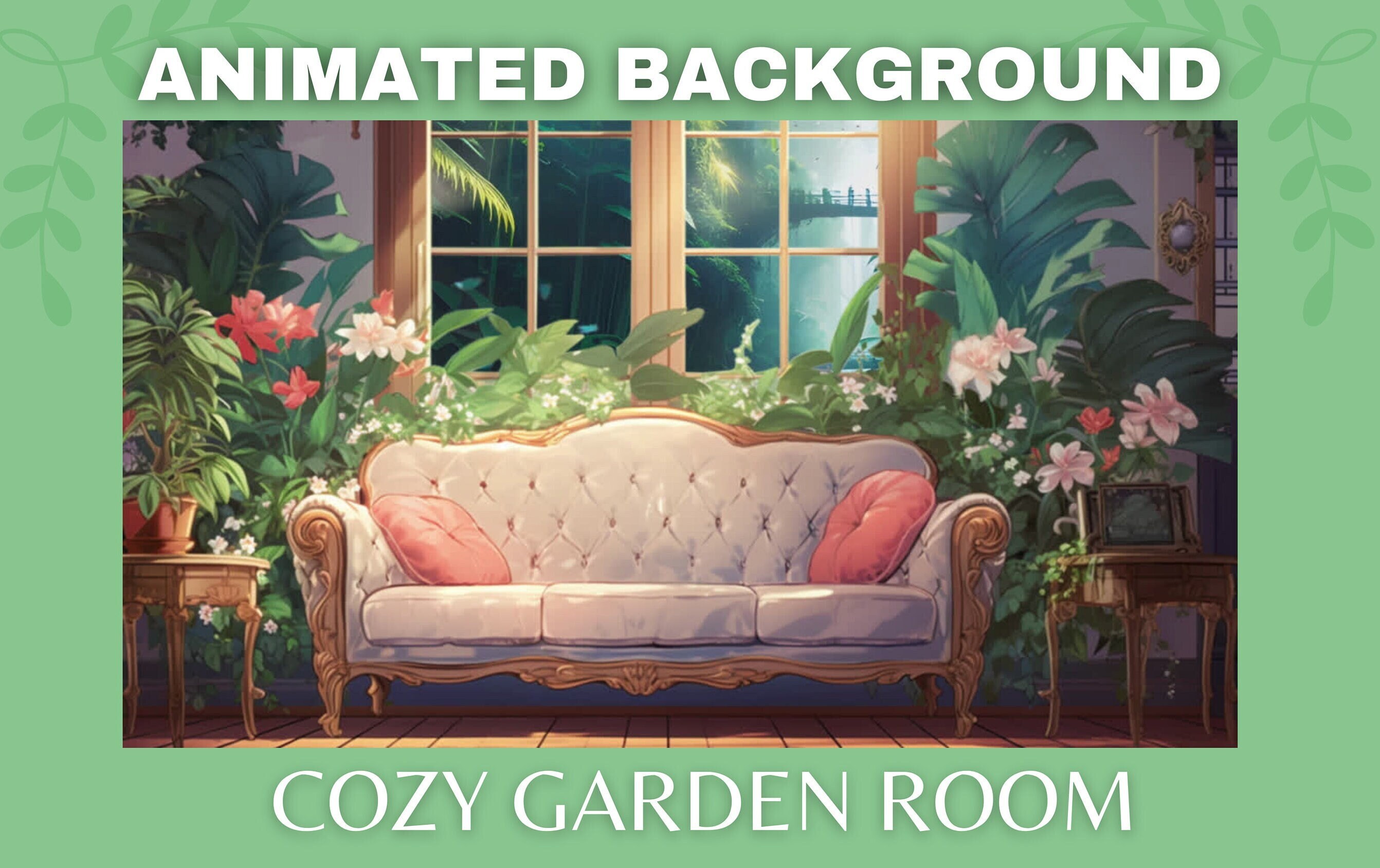 Cottagecore Vtuber Background, Garden Themed Butterfly Animated Twitch ...